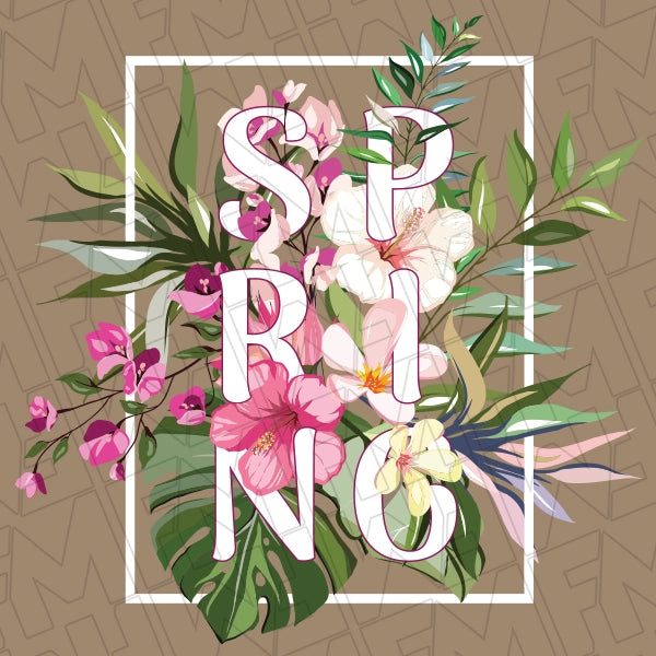Spring Tropical Flowers Square DTF Transfer | Ready-to-Press Designs