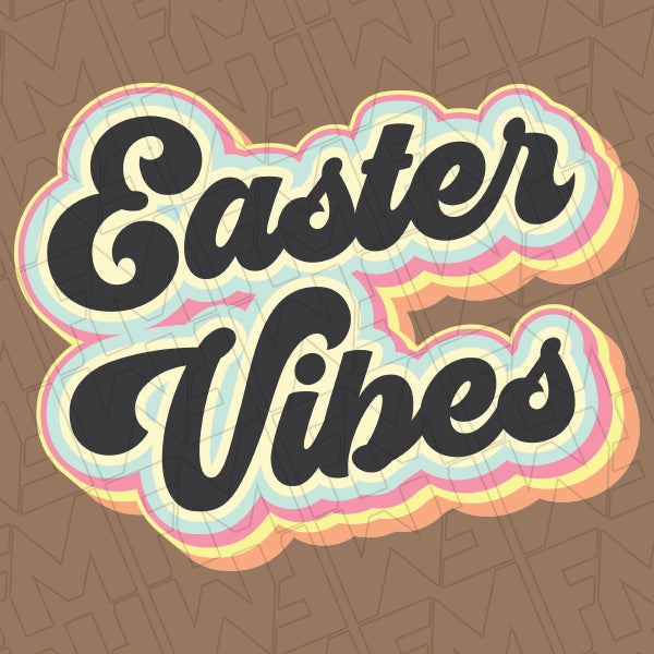 Easter Vibes Retro Script DTF Transfer | Ready-to-Press Designs