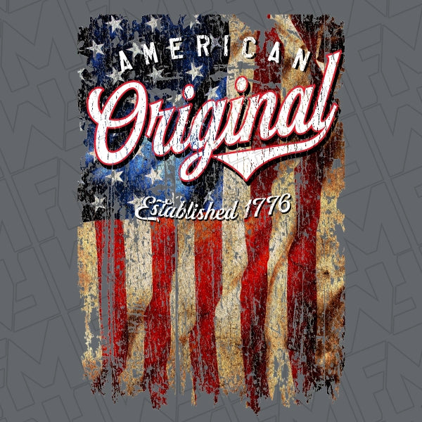 American Original Vintage Flag American Patriotic DTF Transfer | Ready ...