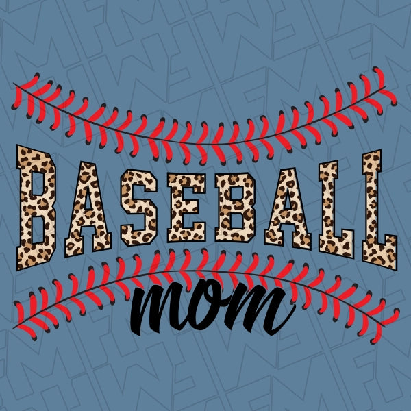 Leopard Baseball Mom Stitches Mothers Day DTF Transfer | Ready-to-Press ...